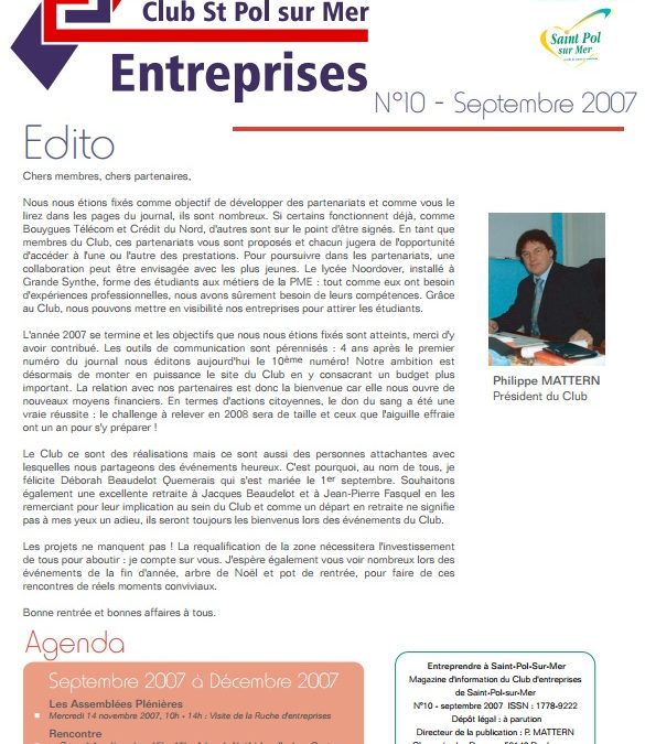 Entreprendre Ensemble – N°10 - CSPDKE : Club Saint Pol sur Mer Dunkerque Entreprises