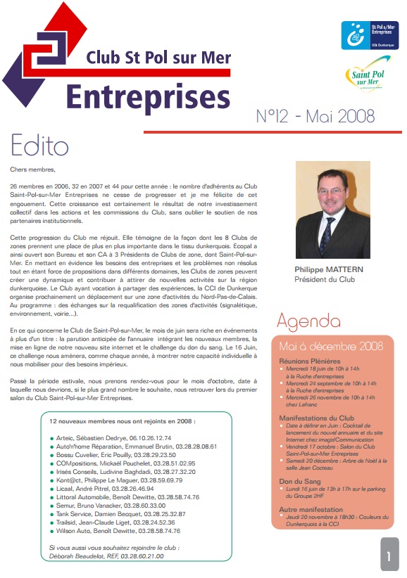 Entreprendre Ensemble – N°12 - CSPDKE : Club Saint Pol sur Mer Dunkerque Entreprises